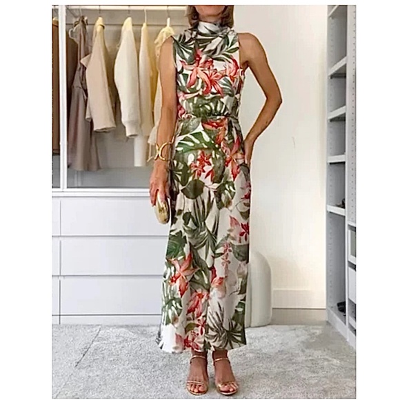 Zara | Dresses | Nwt Zara Viral Tropical Dress Xs Perfect For Holiday ...